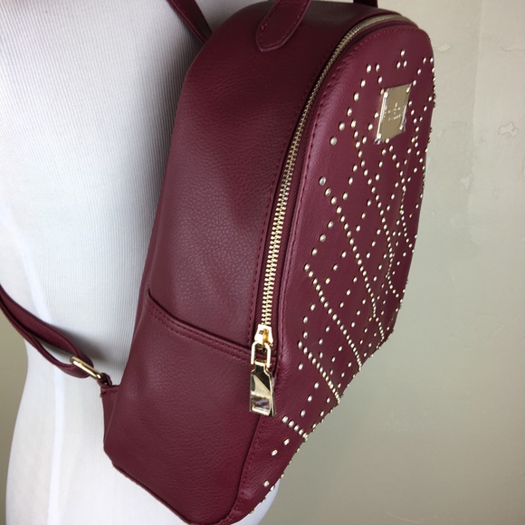 bebe | Bags | Bebe Gemma Maroon Burgundy Wine Studded Backpack | Poshmark